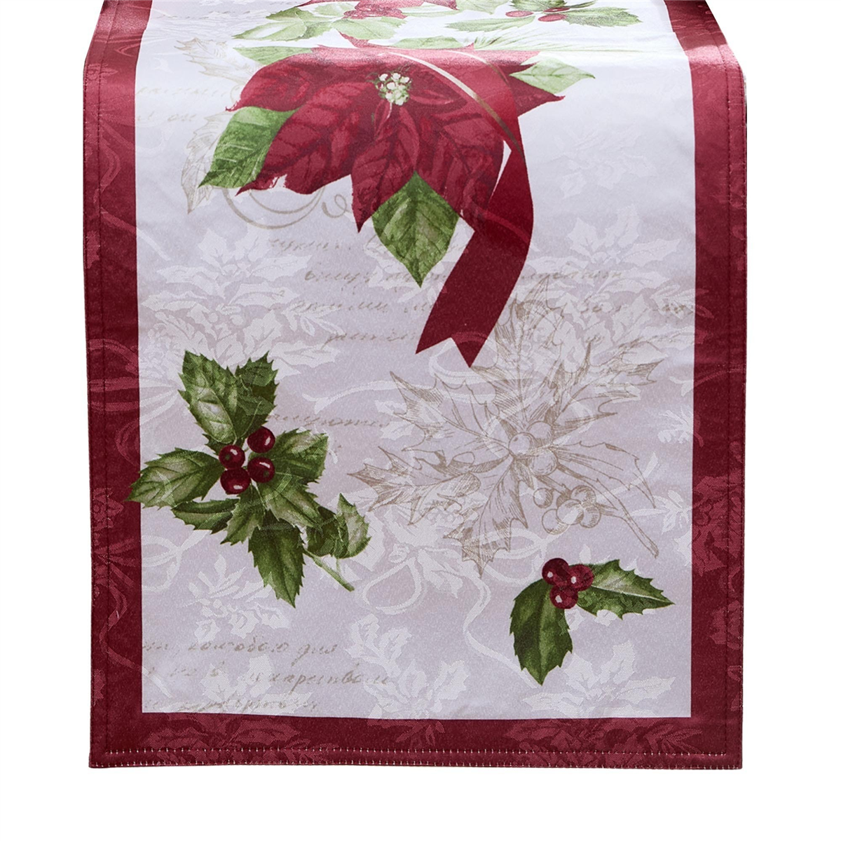 Click here for Threadmade Clarette Poinsettia Holiday Fabric Tabl... prices