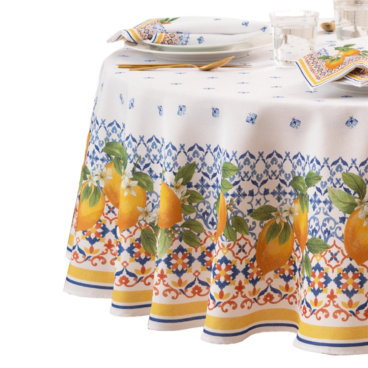 Click here for Threadmade Capri Lemon Double-Border Tablecloth prices