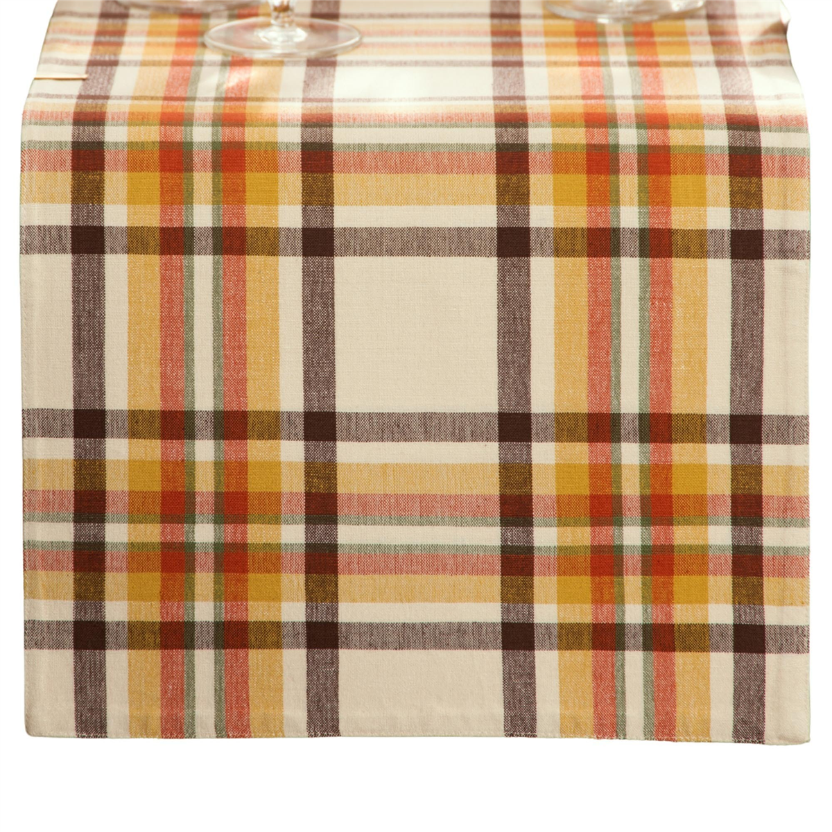 Click here for Threadmade Russet Harvest Woven Plaid Table Runner prices