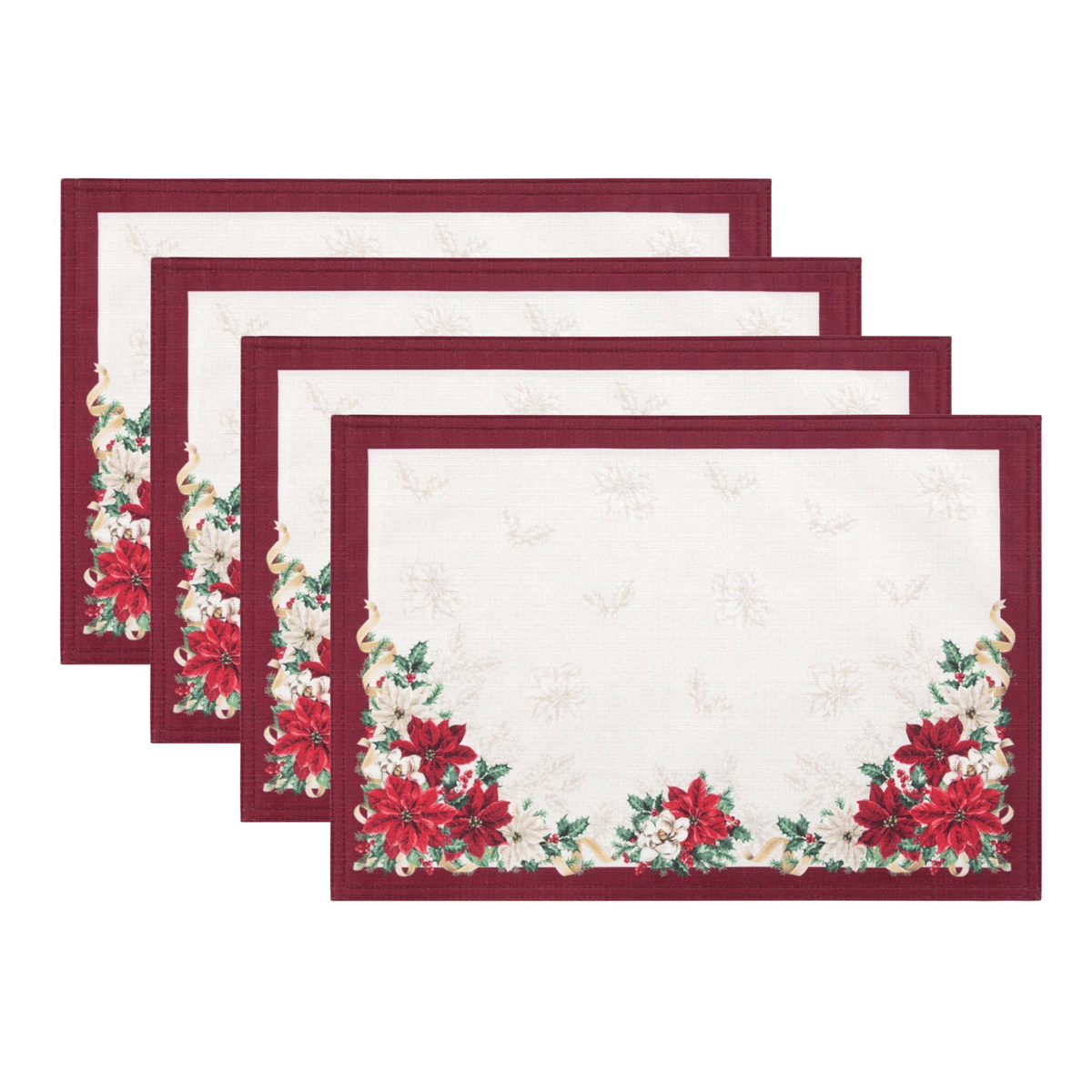 Click here for Threadmade Poinsettia Garlands Engineered Placemat... prices