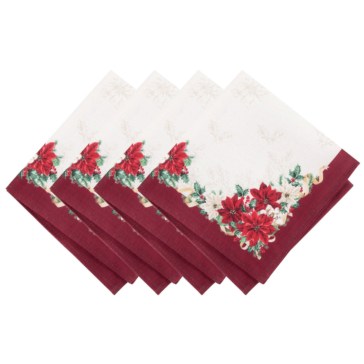 Click here for Threadmade Poinsettia Garlands Engineered Napkins... prices