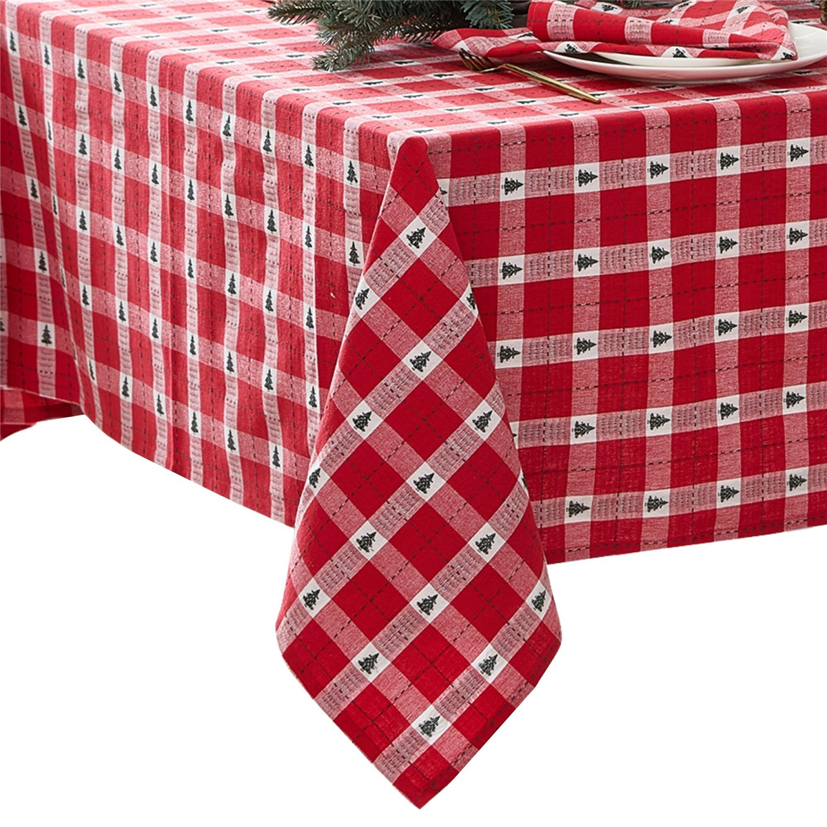 Click here for Threadmade Sherwood Tree Dobby Cotton Tablecloth prices