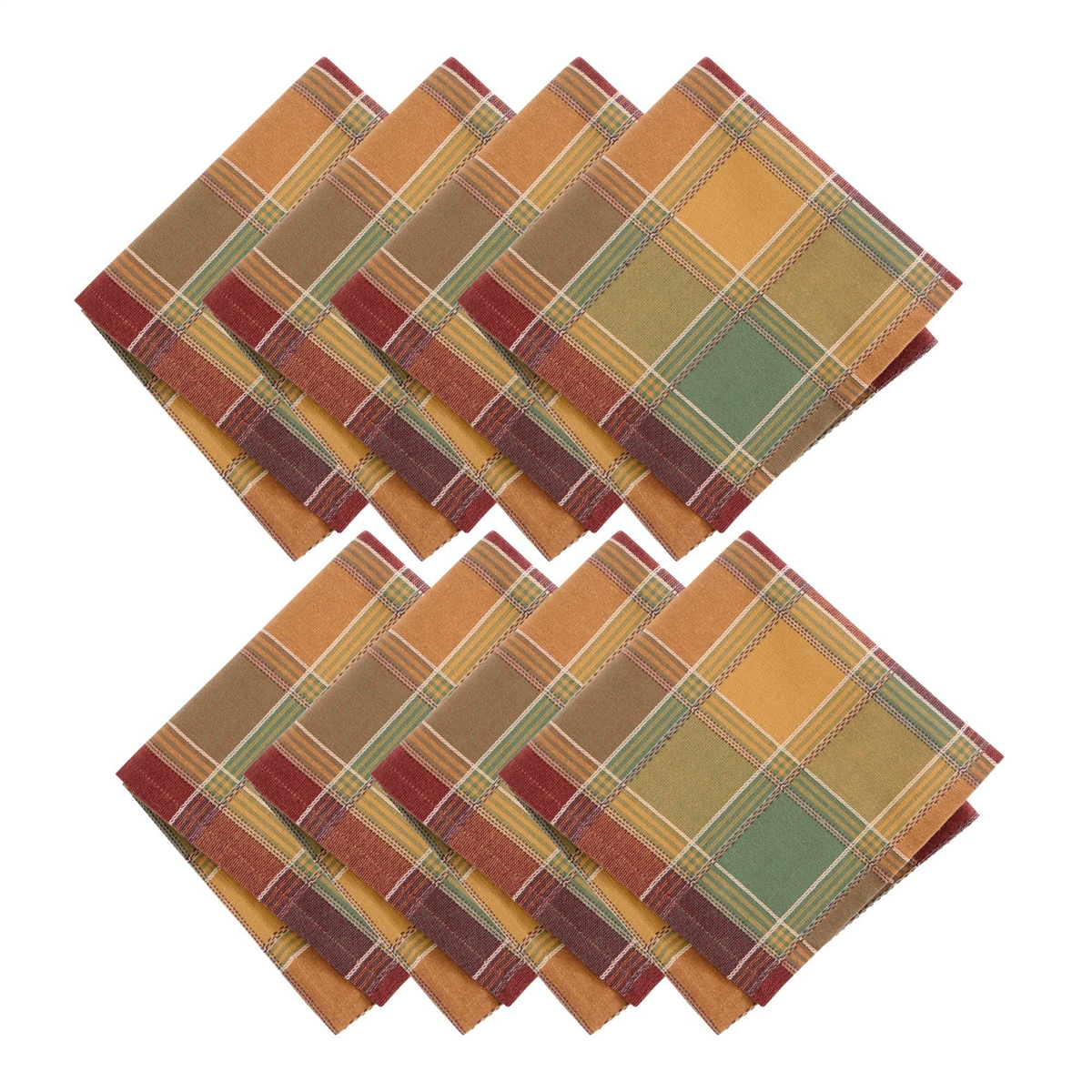 Click here for Threadmade Autumn Acres Plaid Napkins - Set of 8 prices
