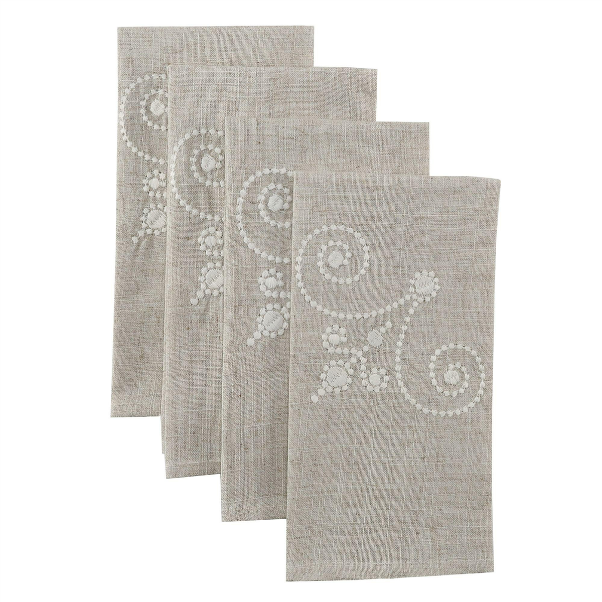 Click here for Lenox(R) French Perle Linen Embroidered Napkins -... prices